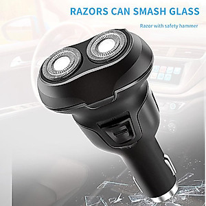 KJEWOJ 12V/24V Electric Car Shaver Men's Rechargeable Beard Cutter Hammer (Black, One Size)