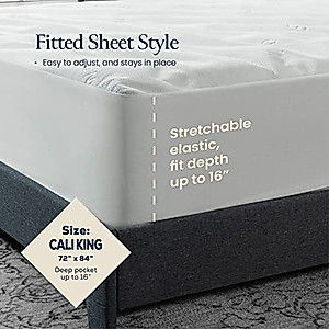 100% Waterproof Mattress Protector Cali King - Luxury Comfort Bamboo Mattress Protector - Super Protective Leak-Proof Barrier- Hypoallergenic & Breathable Mattress Cover- Soft Crinkle Free & Noiseless