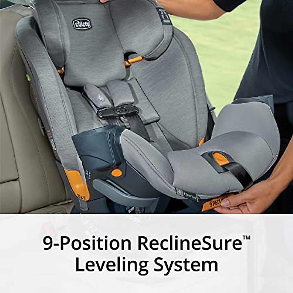 Chicco OneFit ClearTex All-in-One Car Seat, Rear-Facing Seat for Infants 5-40 lbs, Forward-Facing Car Seat 25-65 lbs, Booster 40-100 lbs, Convertible Car Seat | Slate/Grey