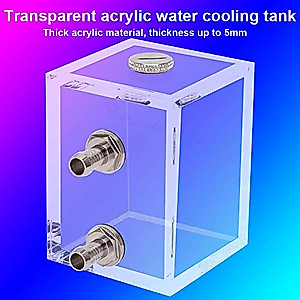 200ml Transparent Acrylic Water Cooling,Acrylic Computer Water CoolingTank,5mm Ultra-Quiet Faster Heat Dissipation Water Cooling Radiator,DIY Customization Water Cooled