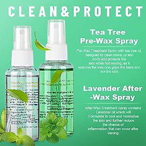 Waxing Kit for Women Men, NYANDU Wax Warmer for Hair Removal, 17.6 oz Wax Beads (5 Packs), Hard Wax Kit for Coarse Hair Facial Eyebrow Legs Armpit Bikini Brazilian, Professional Home Wax Machine