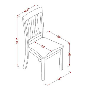 East-West Furniture 7-Pieces Nook Kitchen Table Set PU Leather wood chairs – Black and cherry Finish Hardwood Butterfly Leaf Pedestal Modern Dining Table and Frame