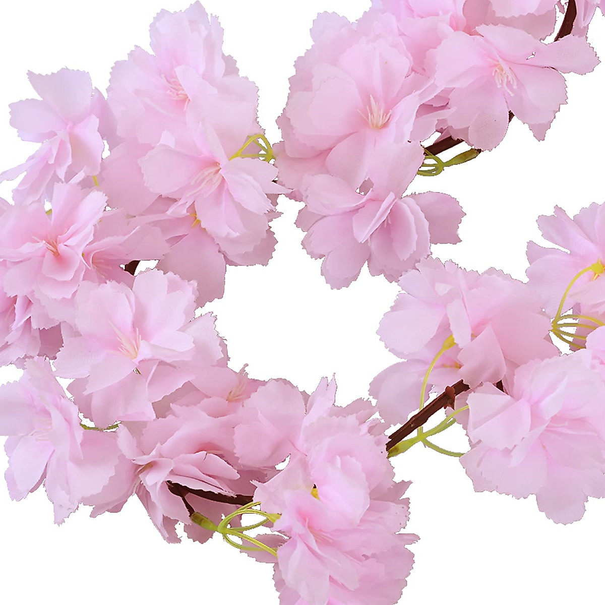 LIVILAN Cherry Blossom Garland Artificial Cherry Blossom Vines 2pcs Flower Garland Spring Garland Pink Floral Garland Hanging Vines Wedding Garden Arch Wall Home Party Cherry Blossom Decor