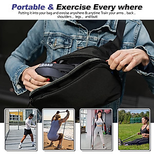 Resistance Band Pull Up Assistance Bands,Set of 5 Resistance Heavy Duty Exercise Stretch Fitness Bands for Stretching Power Lifting Workout Training with Instruction Guide (Black Set of 5)