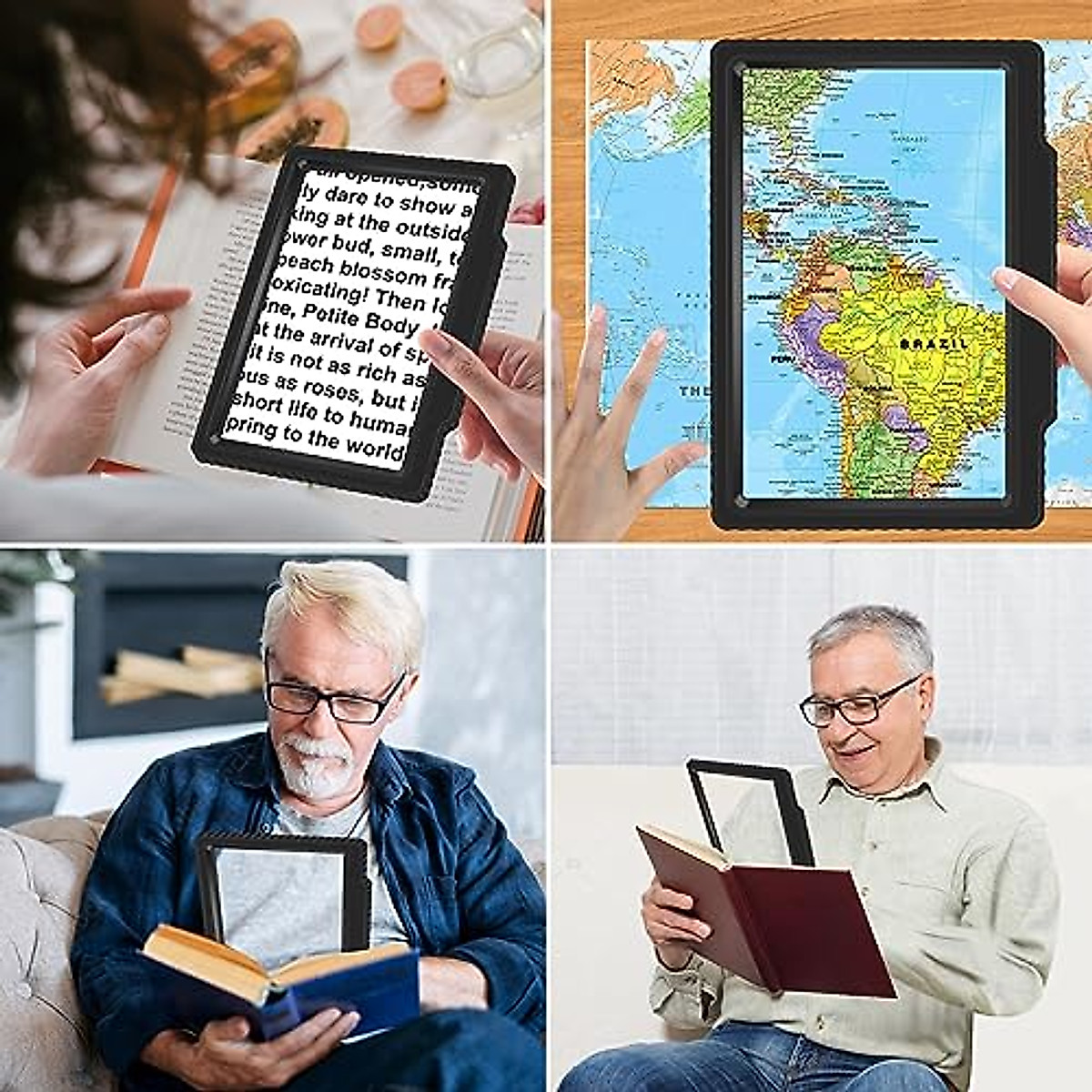 5X Full-Page Magnifying Glass for Reading, Large Hand Reading Magnifier for Seniors and Low Vision Person