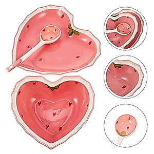 1 Set bowl spoon plate set holiday dessert bowls ceramic food spoon rice spoon prep bowl ceramic plate ceramic bowl plate soup bowl fruits tray dip bowls food plate ceramics salad