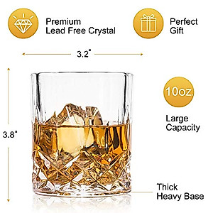 Farielyn-X Old Fashioned Whiskey Glasses (Set of 6), 11 Oz Unique Bourbon Glass, Ultra-Clarity Double Old Fashioned Liquor Vodka Bourbon Cocktail Scotch Tumbler Bar Glasses Set