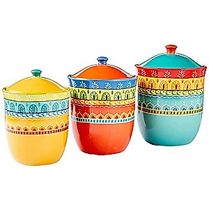 Certified International Valencia, Canister Set 3 pc. 54, 72, 104 oz, Multicolor