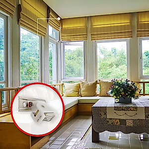 Amazing Drapery Hardware Large White Roman Shade Cord Lock with Dual Brass Wheels - Holds up to 5 Lift Cords, Suitable for Roman and Pleated Shades - 2-Pack