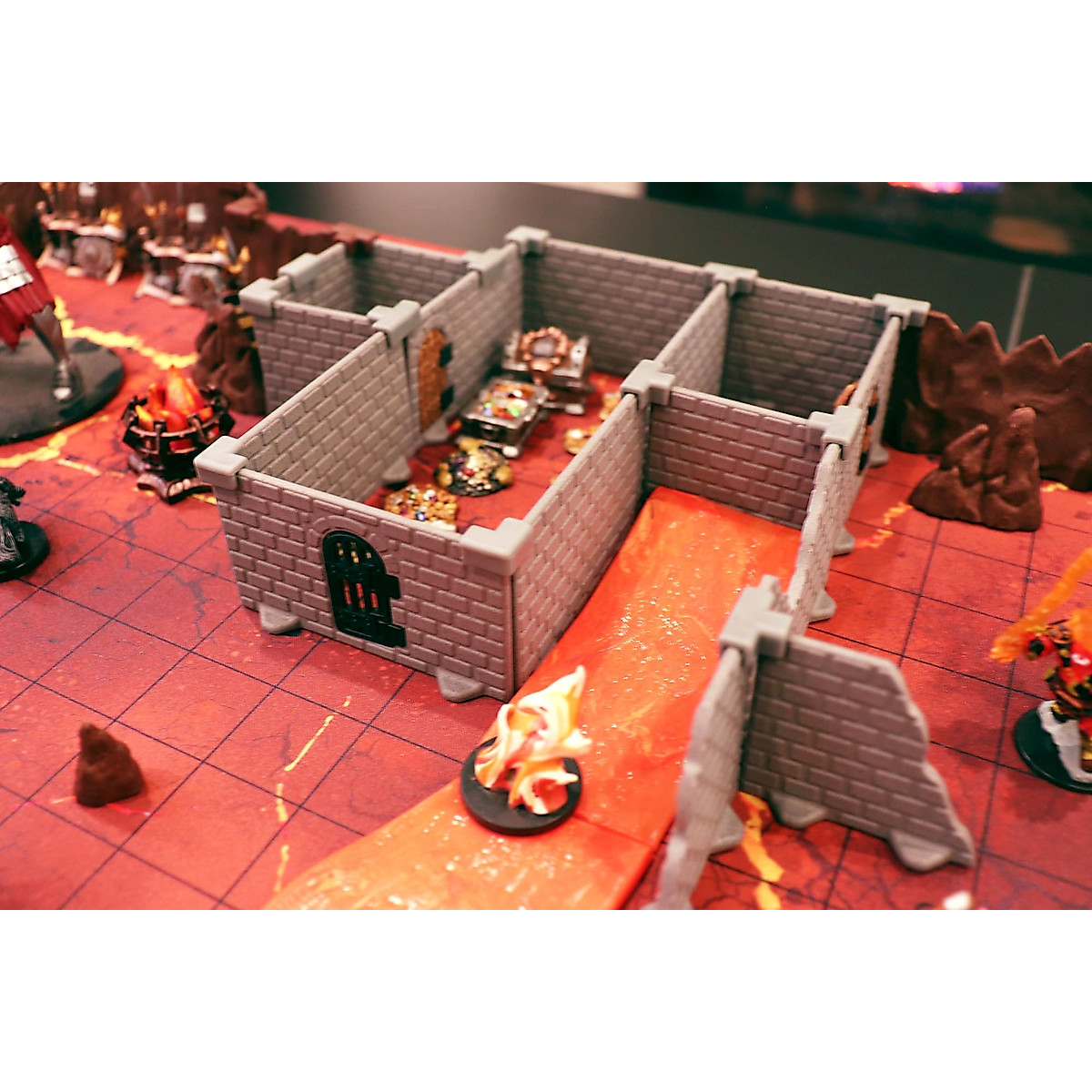 Mini Ruins Dungeon Kit - Dungeon Castle Cavern Terrain for RPGs, Dungeons & Dragons (DND), Pathfinder, War Gaming, and More! - by DCD (21+pcs, 0.6sqft, 4rooms)