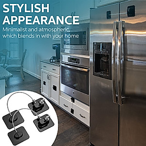 12 Pack Refrigerator Lock with 12 Keys Fridge Locks Combination Adhesive Child Safety Cabinet Lock Freezer Door Lock for Kid Child Adult File Drawer Kitchen Appliance Furniture Closet (Black)