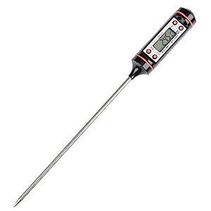 TenYua Digital Stainless Cooking Thermometer with Instant Read, Long Probe, LCD Screen, Anti-Corrosion, Best for Food, Meat, Grill, BBQ, Milk, and Bath Water
