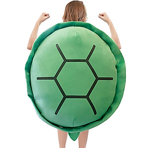 Enhopty 40" Wearable Turtle Shell Plush Pillows Tortoise Plush Pillow Funny Animal Dress Up for Kids (Green, 40inch)