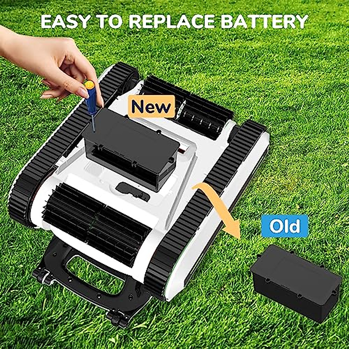 Seauto Shark Cordless Robotic Pool Vacuum Cleaner Waterline Cleaning, Wall-Climbing, Intelligent Route Planning (Multi)