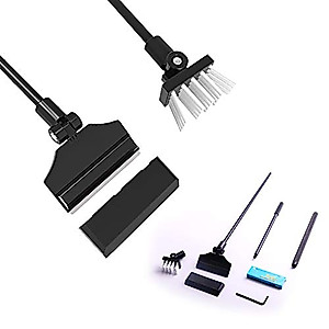 Fzone New Aluminum Magnesium Alloy Scraper Cleaner, Clean Brush with 10 Stainless Steel Blade for Aquarium Fish Plant Reef Tank Glass Cleaning Rotatable Head Extended to 26inch