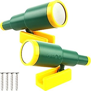Haconba 2 Pack Swingset Telescope Toy Playground Pirate Telescope Plastic Playset Telescope for Outdoor Playhouse Treehouse Jungle Gym Accessories (Green)
