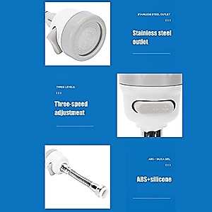 Walfront Kitchen Faucet, 360° Rotatable Faucet Sprayer Head, Kitchen Sink Faucet with 3 Modes Adjustment for Kitchen Bathroom Garden(G1/2), Shower Head
