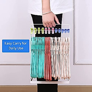 Hanger Storage Organizer,50 Velvet Clothes Hanger Holder,Hanger Stacker Rack for Laundry Closet,Drying Rack,Hanger Caddy Stand for Adult or Child Clothes Hangers(White-2 Pack)