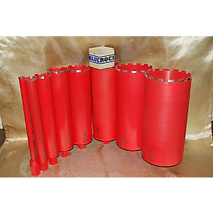 1" - 8" Inch Diamond Wet Core Drill Bit Set 1-1/4” Threaded by BLUEROCK Tools for Concrete Rebar Asphalt Brick Rock Masonry Hole Barrel Coring Bits