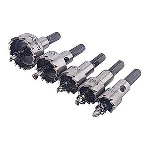 ChgImposs 5Pcs 16-30mm 5/8-Inch to 1-3/16 Inch HSS Hole Saw Cutter, Drill Bits Set Heavy Duty Tool Kit for Stainless Steel, Aluminum Alloy, Plastic and Wood