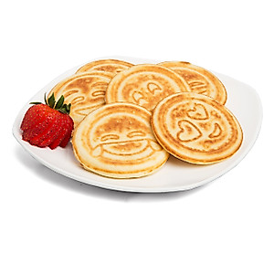 Good Cooking Emoji Smiley Face Pancake Pan with 7 Fun Mini Faces - Non-Stick Skillet Griddle - Pan Cakes are Perfect for Kids Breakfast, Brunch, Parties, Birthdays
