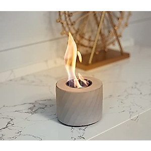 Portable Fireplace Tabletop Fire Pit - Rubbing Alcohol Fire Bowl for Indoor and Outdoor use, Diameter 4.9 in x Height 3.8 in 3.1Lb with Fire Extinguishing Cover and Bottom Felt Pad