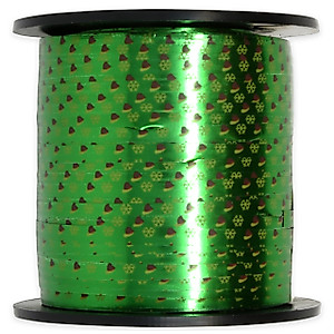 Gift Boutique Christmas Curling Ribbon 4 Pack Rolls Printed Red Green & White Stripes, HO, Santa Hat, Merry Xmas Party Crafts Supply Decorations- 350 Yards Per Roll - Total of 4200 Feet 5mm Ribbon