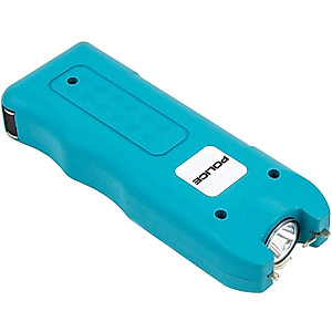 POLICE 628 Stun Gun with LED Flashlight and Siren Alarm, Blue