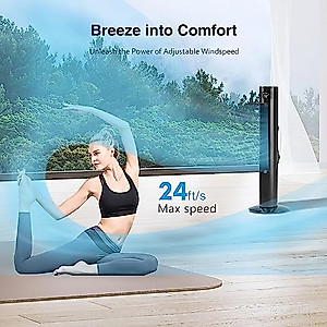 R.W.FLAME Tower Fan, Oscillation fan with Remote Control, Standing fan for office, 3 Wind Modes,Time Settings, Portable Bladeless Floor Fans for Home with Children/Pets/Elders(35", Black)