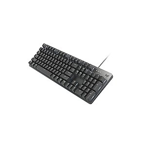 Logitech K845 Mechanical Illuminated Keyboard,Mechanical Switches, Strong Adjustable Tilt Legs, Full Size, Aluminum Top Case, 104 Keys, USB Corded, Windows (TTC Blue Switches) (Renewed)