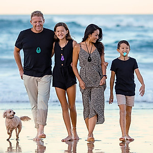 Chew Necklace for Boys and Girls, Silicone Chew Toys for Kids Teardrop Twist Pendants, Chewy Necklace Sensory for Autism or Oral Motor Special Needs BPA Free - 4 PCS Set