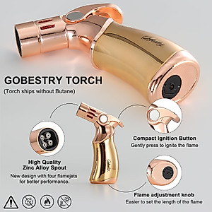 GOBESTRY Cocktail Smoker Kit with Torch – 6 Flavors Wood Chips – Bar Tools， Old Fashioned Cocktail Kit, Birthday Bourbon Whiskey Gifts for Men, Dad, Husband (Without Butane) (BLACK, One Size)