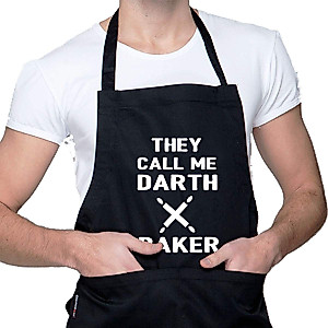 IDOXE Funny BBQ Grilling Aprons for Men Women Baking Waffle Darth Barber Vader Boyfriend Fathers Day Retirement Novelty Gifts Plus Size Home Accessories
