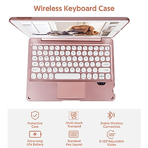 LAVO-TECH Bluetooth Keyboard Case with Touchpad for iPad 9th 8th 7th Gen, iPad Air 3rd, iPad Pro 10.5", Wireless Smart Keyboard Case Auto Sleep/Wake Function 360° Full Protection Cover