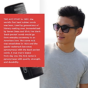 GOODY Ace Classic Bobby Pocket and Purse Hair Comb - 5 Inch, Black - Great for All Hair Types - Fine Comb Teeth for Thin to Medium Hair