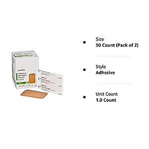 McKesson 16-4816 Medi-Pak Adhesive Strip, Performance Fabric, 2" x 3", 50 Count (Pack of 2)
