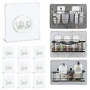 Shower Caddy Adhesive Replacement Stickers Hooks Adhesive Pack of 10 for Corner Shelf Basket Bathroom Shelf, Shower Caddy Hanging