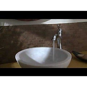 Moen Eva Chrome One-Handle Single Hole Bathroom Sink Faucet with Optional Deckplate and Available Vessel Sink Extension Kit, 6400, 0.375