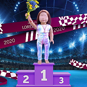 2-Sets 18-inch Doll-Clothes Accessories Ballet Dance Outfit Set with Shoes, Yoga Mat, Bracelet, Necklace, Bag-Compatible with American 18 inch Dolls -Purple