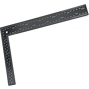 Utoolmart Right Angle Ruler, 200mm × 300mm Carbon Steel L Shape Ruler, 90 Degree Square Tool, Framing Tools for Carpenters, Black