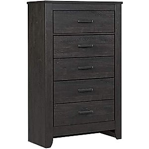 Signature Design by Ashley Brinxton Contemporary 5 Drawer Chest, Almost Black
