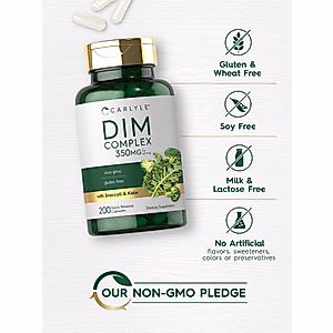 Carlyle DIM Supplement for Women & Men | 350mg | 200 Count | Vegetarian, Non-GMO & Gluten Free Complex