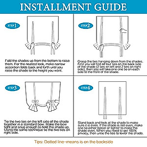 H.VERSAILTEX Thermal Insulated Blackout Adjustable Tie Up Shade Curtain Window Treatment (Rod Pocket Panel, 42 inches W x 63 inches L，Stone Blue)
