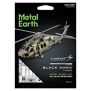Metal Earth UH-60 Black Hawk Helicopter 3D Metal Model Kit Fascinations