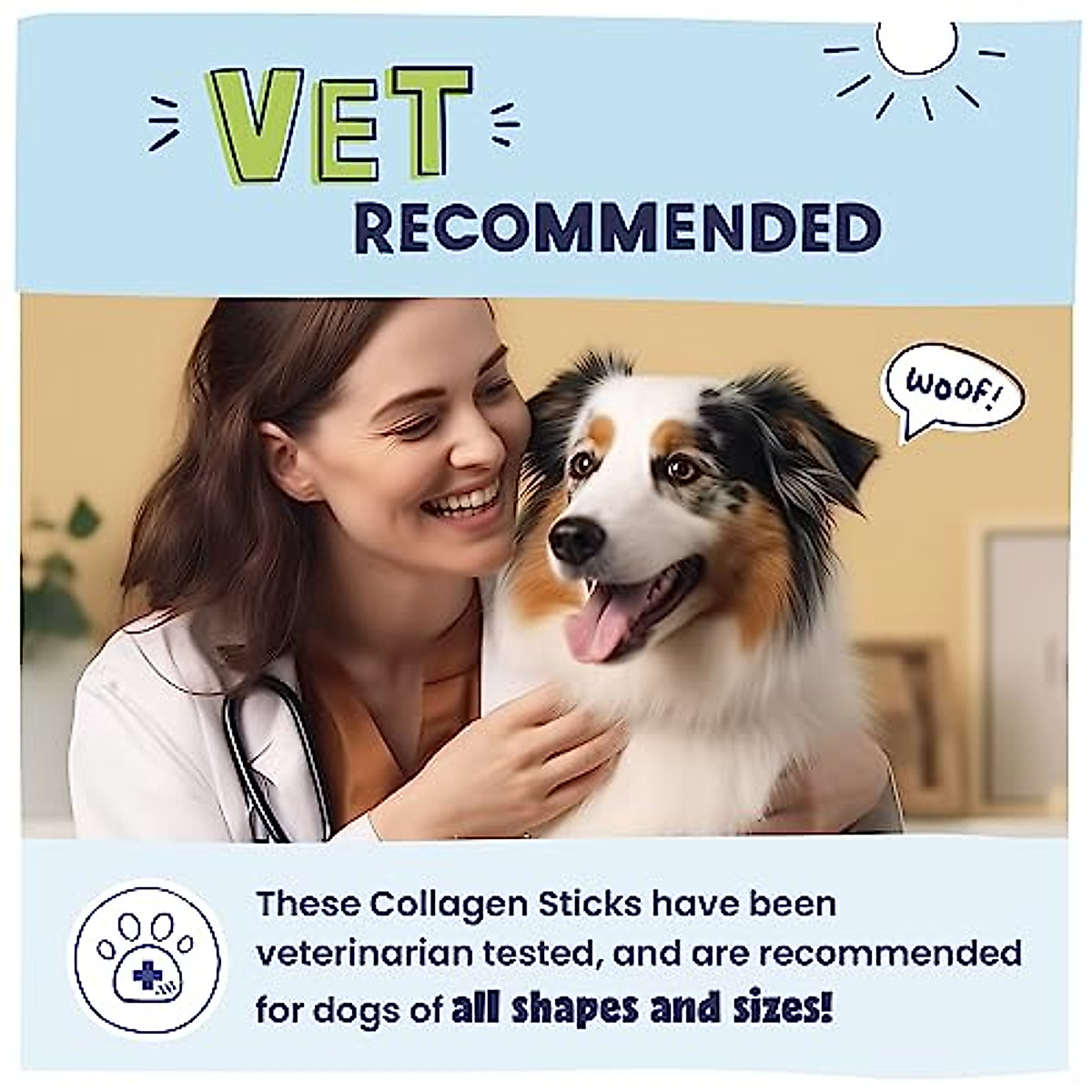 Pawstruck All Natural 11-12" Roasted Collagen Sticks for Dogs - Low Odor & Long Lasting Alternative to Bully Sticks and Rawhide Chews - Grain Free, Single Ingredient & Vet Approved - 5 Pack