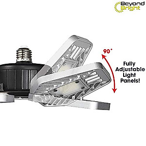 Ontel Beyond Bright LED Ultra-Bright Garage Light - 3 Adjustable Panels, Energy Efficient, Easy to Install, Durable and Long-Lasting Light for Garages, Warehouses and More