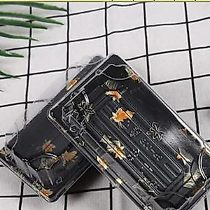 Luxshiny 50Pcs Sushi Trays with Lids, Disposable Sushi Packing Box Sandwich Boxes Fruit Cake Carry Out Container Take Out Boxes