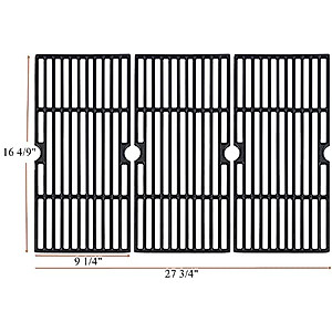SafBbcue Grill Grates for Kenmore 146.23678310 146.16132110 146.20164510 146.23679310 146.23766310 Dynaglo DGF493BNP DGF493PNP Backyard GBC1440W BY13-101-001-12, 16-4/9" Matte Cast Iron