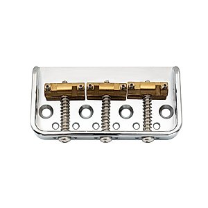 Musiclily Ultra 54mm(2-1/8 inch) Vintage Short Tele Bridge with Solid Aluminum Plate Brass Compensated 3-Saddle for Telecaster Style Electric Guitar, Chrome
