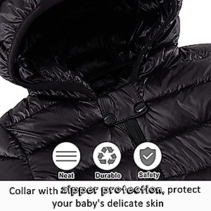 BFUSTYLE Kids Winter Coat Black Girl Boy Down Alternative Jacket Toddler Ultralight Clothing Halloween Christmas Birthday Gift (Black, 18-24 Months)